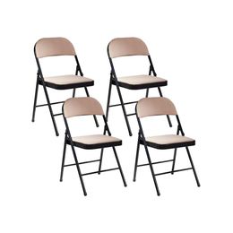 Beliani 4er-Set Konferenzstuhl SPARKS in Beige/Schwarz | Gr.: onesize