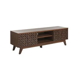 Beliani TV-Schrank PRESCOT in Braun/Schwarz - (W) 140 x (H) 45 x (L) 40 cm | Gr.: onesize