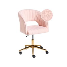 Beliani B&uuml;rostuhl KATONAH in Rosa/Gold - (W) 57 x (H) 78 x (L) 57 cm | Gr.: onesize