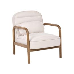 Beliani Sessel AGGER in Beige/Braun - (W) 67 x (H) 78 x (L) 81 cm | Gr.: onesize