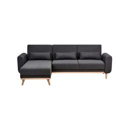 Beliani Ecksofa OLLSTA in Schwarz/Braun - (W) 258 x (H) 88 x (L) 147 cm rechtsseitig | Gr.: onesize