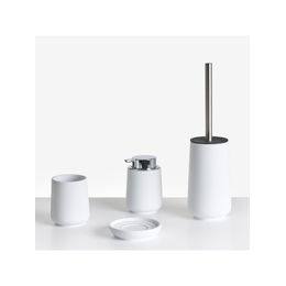 Beliani 4-tlg Badezimmer-Zubeh&ouml;r SUCHES in Wei&szlig;/Silber | Gr.: onesize