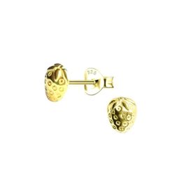 Alexander York Ohrstecker ERDBEERE in Gold aus 925 Sterling Silber, 2-tlg. | Gr.: onesize