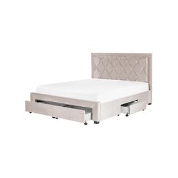 Beliani Doppelbett LIEVIN in Beige - (W) 165 x (H) 122 x (L) 217 cm | Gr.: onesize