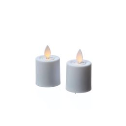 MARELIDA 2x LED Mini Kerzen mit bewegter Flamme inkl. Batterien H: 6cm in wei&szlig; | Gr.: onesize