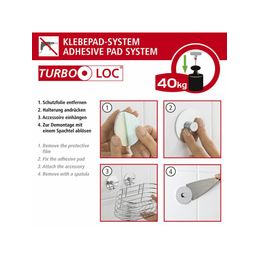 Wenko Turbo-Loc Toilettenpapierhalter mit Ablage in Chrom | Gr.: onesize