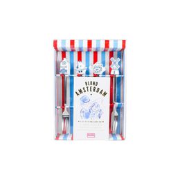Blond Amsterdam 4er-Set Kuchengabel Delfts Blond Streifen in Blau - 14cm | Gr.: onesize