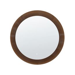 Beliani Badezimmerspiegel BESBE in Braun - (W) 80 x (H) 80 x (L) 3 cm | Gr.: onesize
