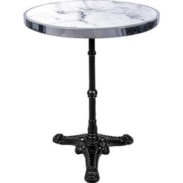 Bistrotisch Sit, B:57cm H:71cm T:57cm, wei&szlig;, Tische, "Valencia mit Marmorplatte & elegantem Gusseisen-Fu&szlig;", Wei&szlig;e Marmorplatte trifft auf markantes