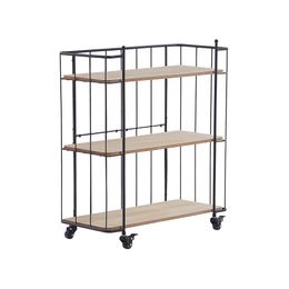 Beliani Servierwagen GABBS in Schwarz/Braun - (W) 70 x (H) 81 x (L) 29 cm | Gr.: onesize