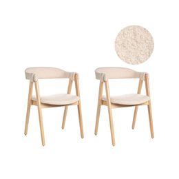 Beliani 2er-Set Esszimmerstuhl DAY in Beige/Braun | Gr.: onesize
