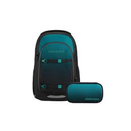 Coocazoo Schulrucksack-Set EVERY "Teal Shadows" 2-tlg. in Schwarz/Blau | Gr.: onesize