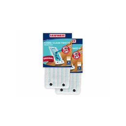 Leifheit Wischbezug CLEAN TWIST M/Combi M micro duo 2er Set wei&szlig; t&uuml;rkis 42,0x14,0x1,0cm | Gr.: onesize