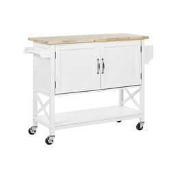 Beliani Servierwagen MELE in Wei&szlig;/Braun - (W) 102 x (H) 90 x (L) 44 cm | Gr.: onesize