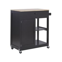Beliani Servierwagen TRAPANI in Schwarz/Braun - (W) 75 x (H) 87 x (L) 44 cm | Gr.: onesize