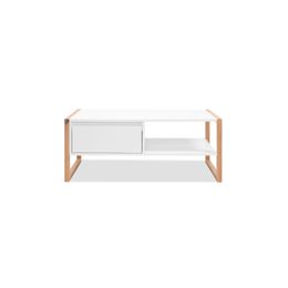 CALICOSY Couchtisch DENVER in Wei&szlig; - (W)100 x (H)40 x (L)55 cm | Gr.: onesize