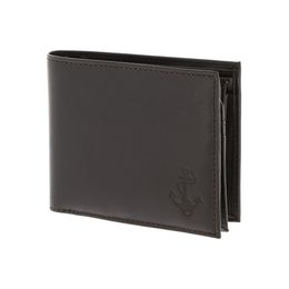 Oxmox Leather Geldb&ouml;rse RFID Schutz Leder 12 cm in braun-freedom anchor | Gr.: onesize