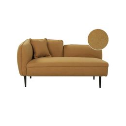 Beliani Chaiselongue CHEVANNES Gelb/Schwarz - (W) 138 x (H) 74 x (L) 77 cm linksseitig | Gr.: onesize