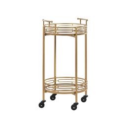 Beliani Servierwagen FARLEY in Gold/Schwarz - (W) 42 x (H) 75 x (L) 42 cm | Gr.: onesize