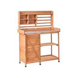 Beliani Pflanztisch MELDOLA in Braun - (W) 113 x (H) 149 x (L) 48 cm | Gr.: onesize