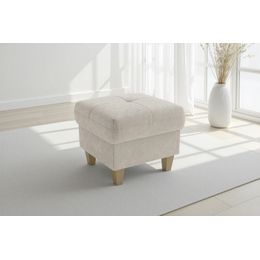 Sit & More Polsterhocker SIT & MORE, B:58cm H:48cm T:58cm, beige, 100% Polyester, Hocker, "Pamela, B: 58 cm", verschiedene Farben und Stoffe, bis 120 kg