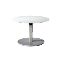 58 aufm Kessel FUNKTIONSTISCH h&ouml;henverstellbar Cali 80x80x39 Couchtisch Wei&szlig;/Silber | Gr.: onesize