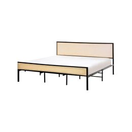 Beliani Doppelbett AVANTON in Schwarz/Braun - (W) 185 x (H) 90 x (L) 208 cm | Gr.: onesize