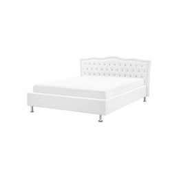 Beliani Doppelbett METZ in Wei&szlig;/Silber - (W) 169 x (H) 102 x (L) 217 cm | Gr.: onesize