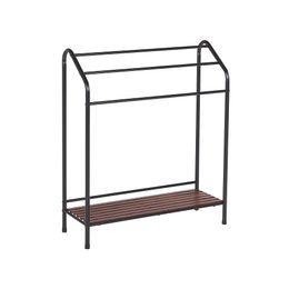 Beliani Handtuchst&auml;nder MURIVA in Schwarz/Braun - (W) 72 x (H) 85 x (L) 27 cm | Gr.: onesize