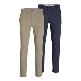 Jack & Jones JACK & JONES Chino Pants 'Macro Dave' male size 38 Beige / Navy