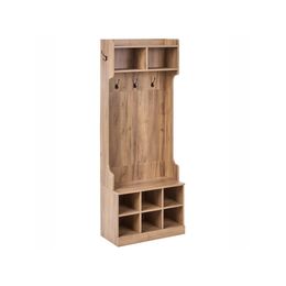 Beliani Schuhschrank GINDAGAI in Braun - (W) 70 x (H) 180 x (L) 35 cm | Gr.: onesize