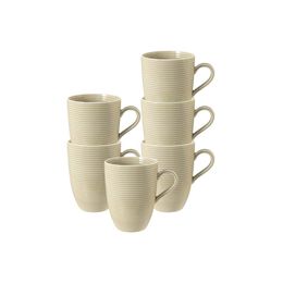 Seltmann Weiden 6er Set Kaffeebecher Beat Color Glaze 350 ml in Sandbeige | Gr.: onesize