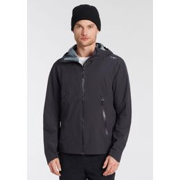 CMP Herren Funktionsjacke "MAN JACKET FIX HOOD", blau, Gr. 52, unifarben, Obermaterial: 100% Polyester, Jacken, wasserdicht, winddicht, atmungsaktiv,