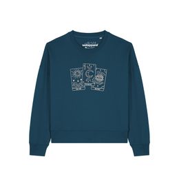 Watapparel Sweatshirt 'Tarot Set ' Damen Gr&ouml;&szlig;e S petrol / wei&szlig;
