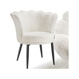 TecTake Sessel dick gepolstert, mit Samtbezug oder Kunstfell, 67 x 64 x 76 cm | Gr.: onesize