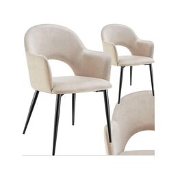 TecTake Armlehnstuhl in Samtoptik, gepolstert, 57 x 61,5 x 87,5 cm | Gr.: onesize