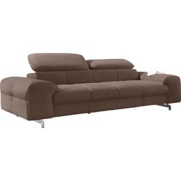 3-Sitzer COTTA, B:232cm H:72cm T:105cm, braun, Luxus-Microfaser (100% Polyester);Softlux-Kunstleder;Leder Pampas (echtes Rindsleder)), R&uuml;ckseite mit