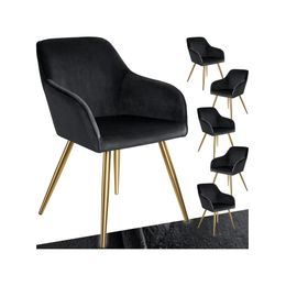 TecTake Wohnzimmerstuhl gepolstert, in Samtoptik, 58 x 62 x 82 cm | Gr.: onesize