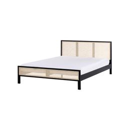 Beliani Doppelbett SALERNAS in Schwarz/Braun - (W) 186 x (H) 100 x (L) 206 cm | Gr.: onesize