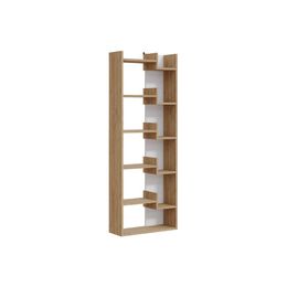CALICOSY B&uuml;cherregal KLAPO in Eichenholz - (W)60.5 x (H)162.4 x (L)22 cm | Gr.: onesize