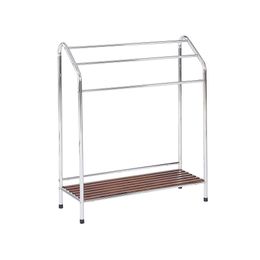 Beliani Handtuchst&auml;nder MURIVA in Silber/Braun - (W) 72 x (H) 85 x (L) 27 cm | Gr.: onesize