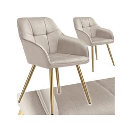TecTake Polstersessel gepolstert, in Samtoptik, gesteppt, 58 x 62 x 82 cm | Gr.: onesize