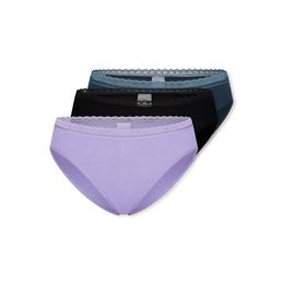 Schiesser Slip ' Modern Multi ' Damen Gr&ouml;&szlig;e S nachtblau / flieder / schwarz