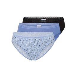 Schiesser Slip Damen Gr&ouml;&szlig;e M hellblau / flieder / schwarz