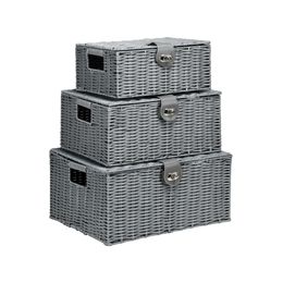 HOMCOM Aufbewahrungskorb in Grau 35,5L x 28,5B x 18H cm | Gr.: onesize