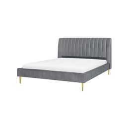 Beliani Doppelbett MARVILLE in Grau - (W) 202 x (H) 124 x (L) 225 cm | Gr.: onesize