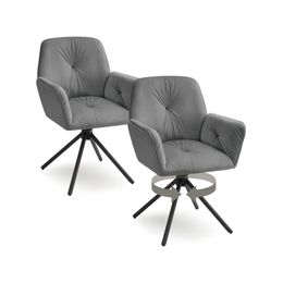TecTake Drehbarer Armlehnstuhl in Samtoptik, gepolstert, , 56,5 x 54 x 86 cm | Gr.: onesize