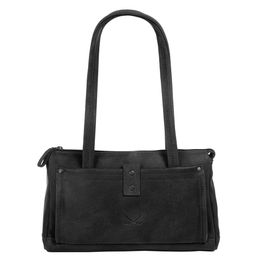 Sansibar Umh&auml;ngetasche echt Leder in schwarz | Gr.: onesize