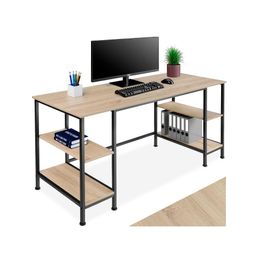 TecTake Computertisch mit h&ouml;henverstellbaren Kunststofff&uuml;&szlig;en, 137 x 55 x 75 cm | Gr.: onesize