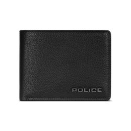 Police Geldb&ouml;rse RFID Leder 12 cm ausklappbar mit Rei&szlig;verschlussfach in black | Gr.: onesize